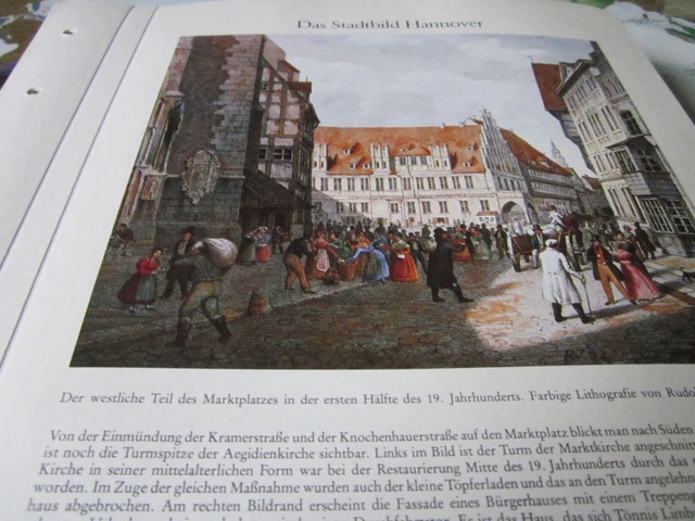 HANNOVER ARCHIV STADTBILD 4 Marktplatz 19. Jahrhundert 1834 WIEGMANN ...