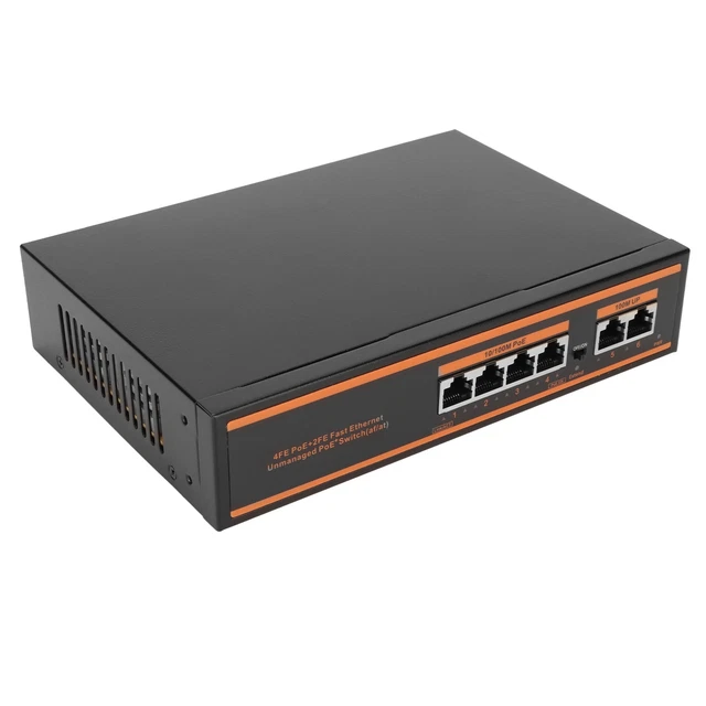POE SWITCH 6 Ports Fanless Design Metal Shell Ethernet Network Switch ...