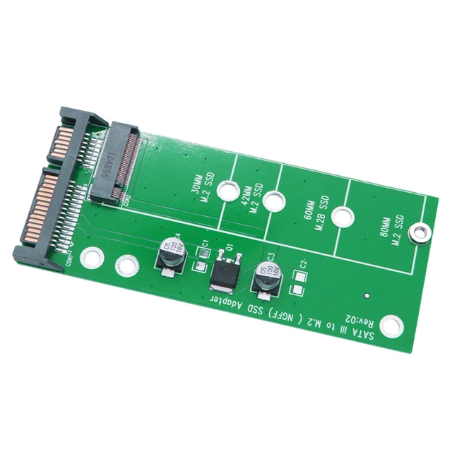 M.2 CONVERTER B Key M2 SATA Riser for 2230-2280 M.2 SATA SSD (Green) £5 ...