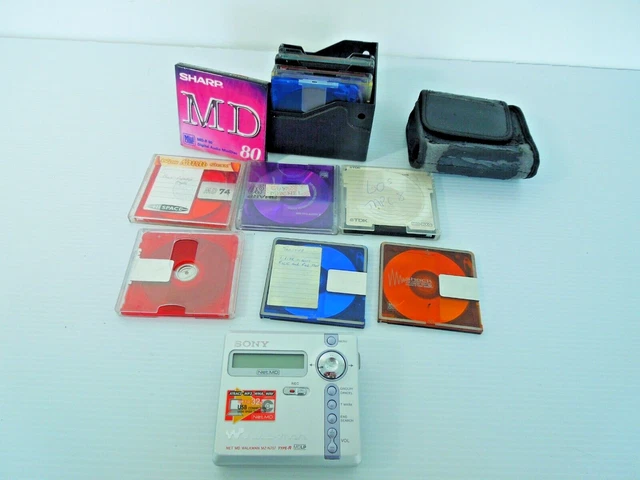 SONY MINIDISC PLAYER Recorder NetMD Walkman MZ-N707 Type-R MDLP + 11 ...