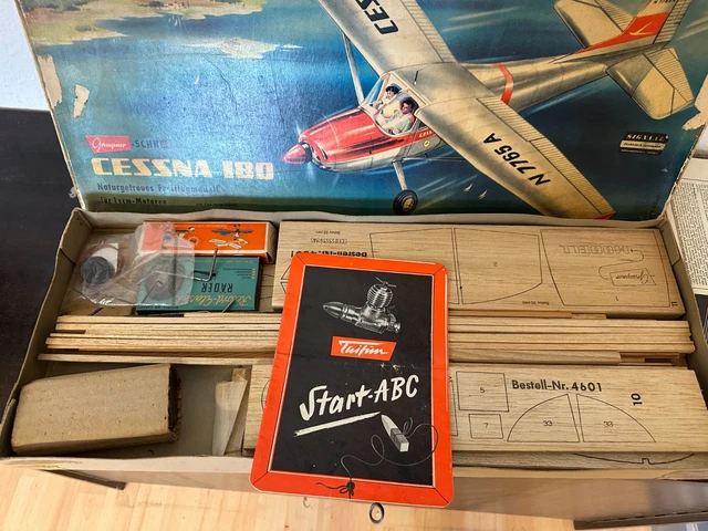GRAUPNER CESSNA 180 Schnellbaukasten Freiflugmodell Vintage mit OVP ...