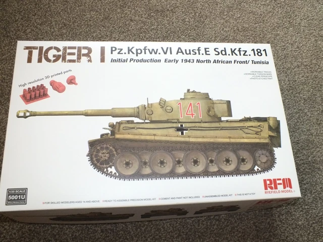 RYEFIELD-MODEL RM5001U 1/35 TIGER I PZ.Kpfw.VI Ausf.E sd.kfz.181 NEW ...