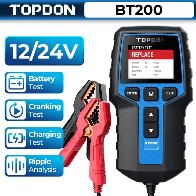 TOPDON 12V CAR Auto Battery Load Tester Charging Cranking Analyzer Scan ...