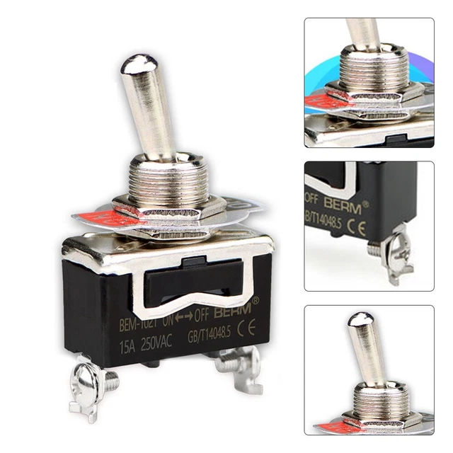 1 STÜCK 12 V Schwerlast Kippschalter EIN/AUS Auto Armaturenbrett Licht ...