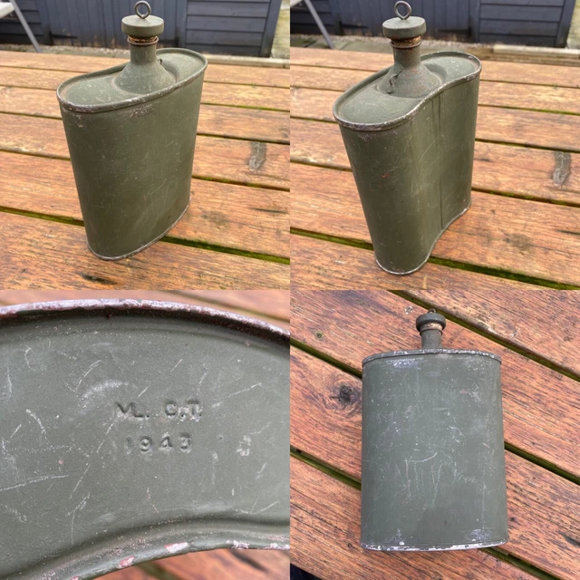 WW2 SOUTH AFRICAN Steel Water Bottle Ml Ct 1943 British Army Flask ...