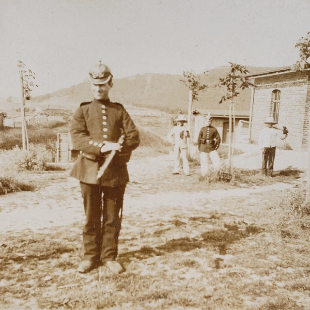 GERMAN POLICE OFFICER Stereoview 1920s Men House Antique Photo Cop Man ...