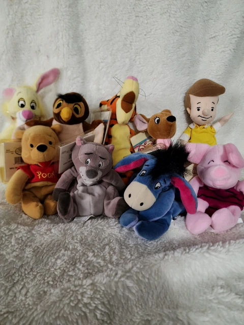 SET OF 9 Disney Store Mini Bean Bag Plush 8" Winnie the Pooh Characters ...