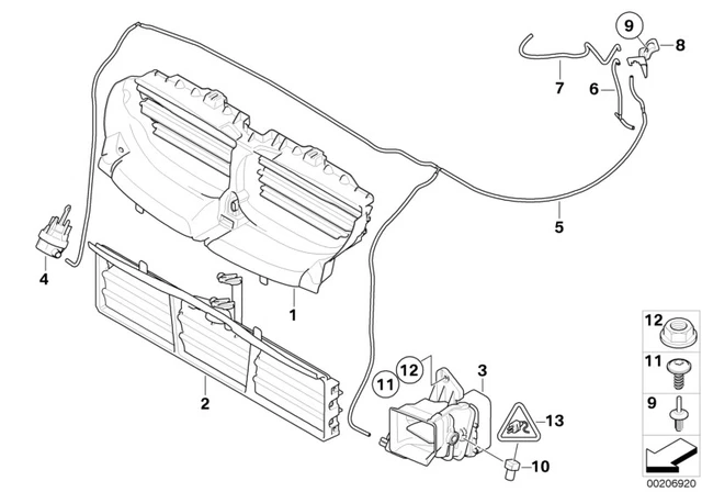 BMW GENUINE BOTTOM Air Flap Control Passive Replacement Spare ...