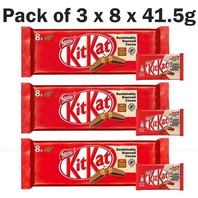 NESTLE KITKAT 4 Finger Milk Crispy Wafer Chocolate Kit Kat Bars Pack of ...
