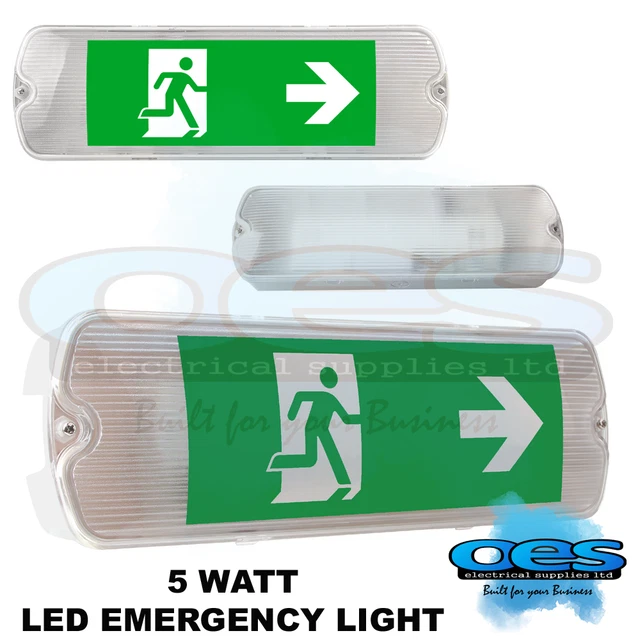 LED EMERGENCY LIGHT Fitting Bulkhead 5 Watt Ip65 Maintained Non ...