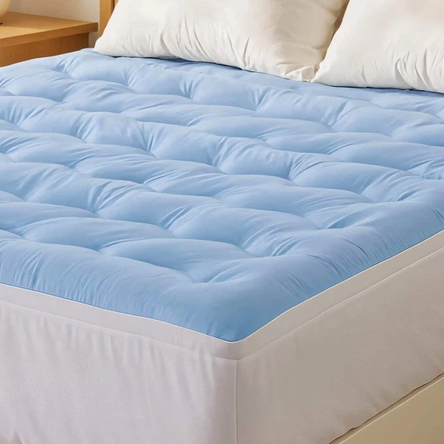 GISELLE DOUBLE SIDED Mattress Topper 5cm Cooling Coral Fleece Queen ...