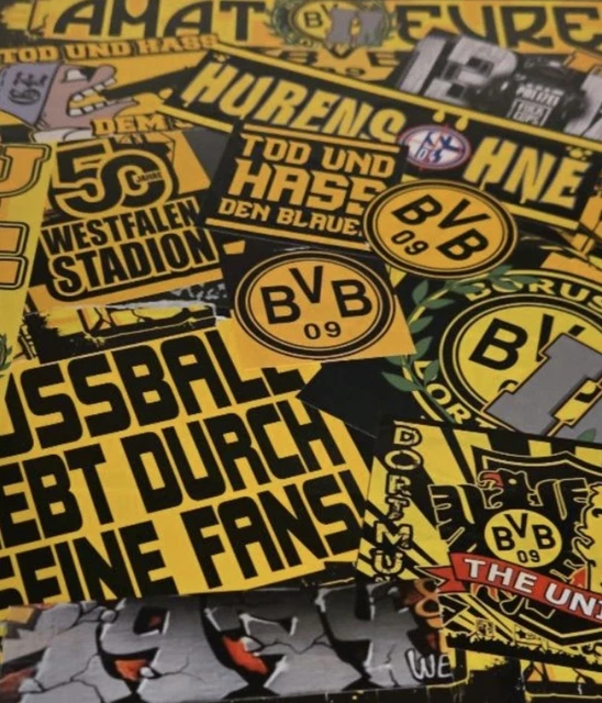 BVB BORUSSIA DORTMUND Ultras Aufkleber Mix 100 STÜCK + XXL Aufkleber ...