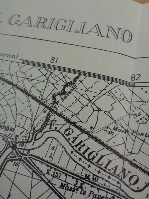 WW2 ALLIED MAP of "FOCE DEL GARIGLIANO" (ITALY) WESTERN END of the ...