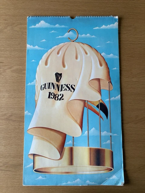 VINTAGE GUINNESS 1982 Calendar Iconic Irish Stout Advertising Art ...