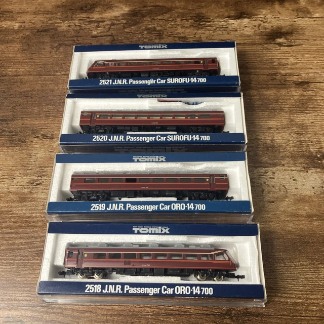 TOMIX N GAUGE burgundy Coaches 4 piece set ORO £1.16 - PicClick UK
