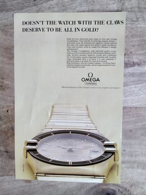 OMEGA CONSTELLATION WATCH Vintage Magazine Advert 1983 £10.00 - PicClick UK