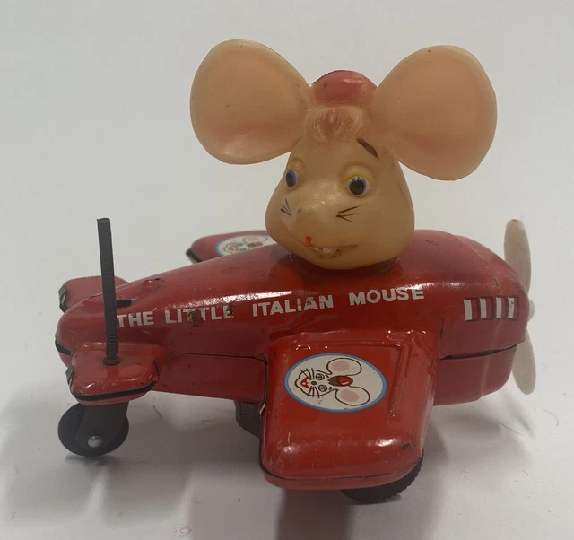VINTAGE FLATE TIN Friction Toy Topo Gigio The Italian Mouse Toy ...