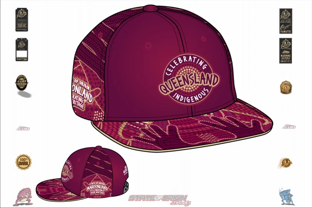 (HG50) STATE OF Origin - Maroons “QUEENSLAND INDIGENOUS FLAT CAP ...