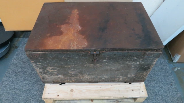 GPO TOOL CHEST, 28" x 18"d x 15" h. Solid wood, metal reinforcements ...