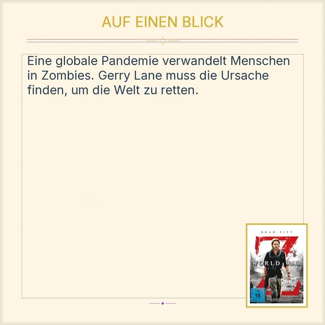 WORLD WAR Z DVD Brad Pitt Science-Fiction FSK 16 EUR 5,40 - PicClick DE