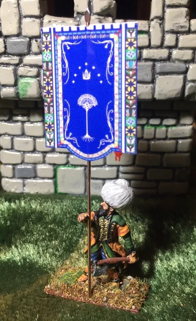 751) 1X 25MM 28mm LOTR Lord Of The Rings GONDOR ELENDIL King’s Banner ...