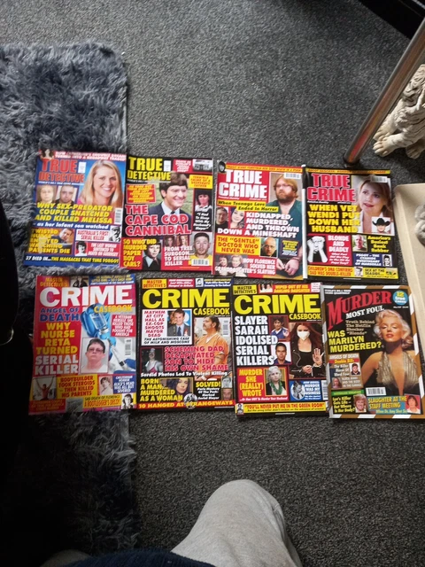 TRUE DETECTIVE CRIME Murder Magazines X 8 Joblot Serial Killers Manson ...