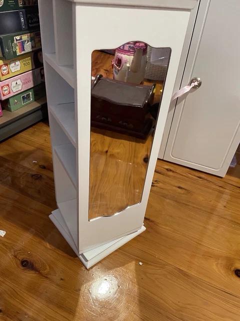 JOURNEY GIRL WHITE wooden rotating shelf unit with mirror - For Dolls ...