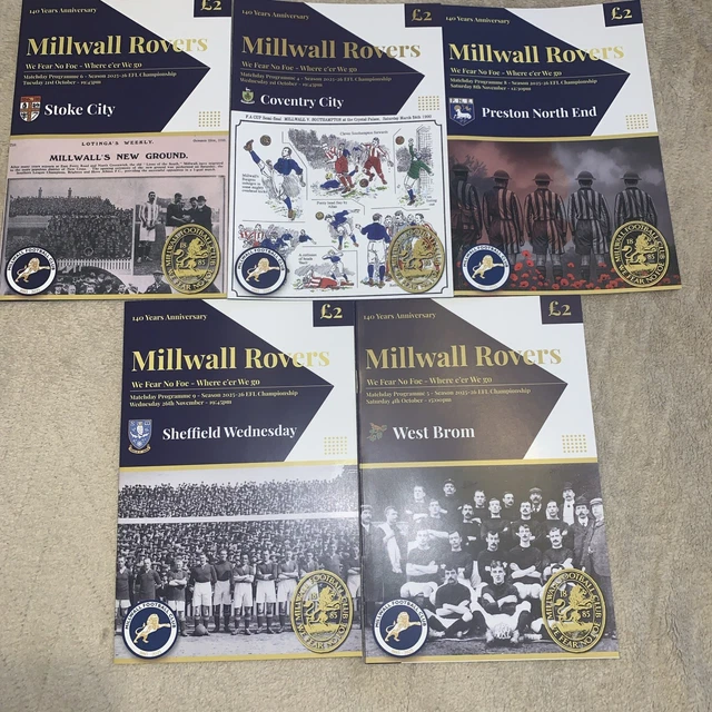 5 MILLWALL HOME Programmes All This Season 2025/26 £7.54 - PicClick UK