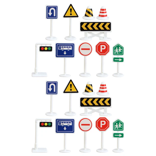 20 PCS MICRO Traffic Sign Children's Educational Toys Road Signs £6.89 ...