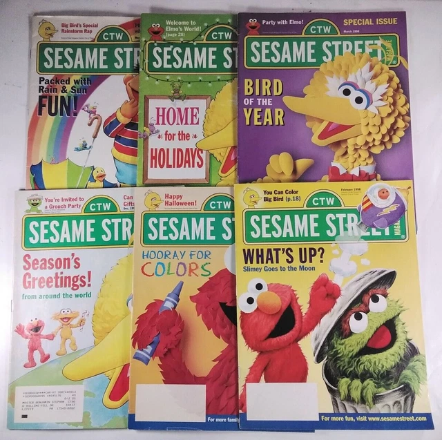 6 VINTAGE SESAME Street Magazines: May, March, February, October ...