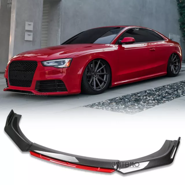 Front Bumper Lip Spoiler Splitter Chin Carbon Fiber For Audi A3 A4 A5