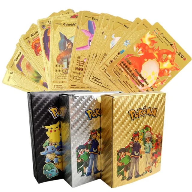 POKEMON CARTE MAZZO ORO-ARGENTO 55pz Collezione Fan Art Pikachu ...