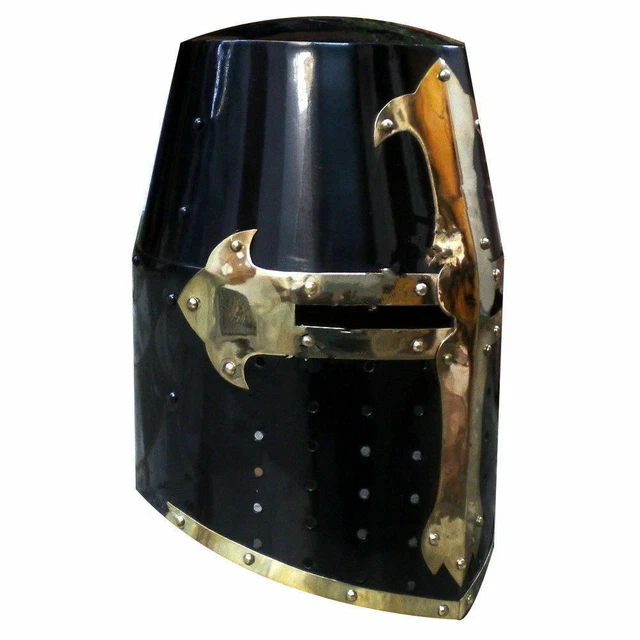MEDIEVAL KNIGHT ARMOR Crusader Templar Helmet Helm with Mason's Brass ... MEDIEVAL KNIGHT ARMOR Crusader Templar Helmet Helm with Mason's Brass ...