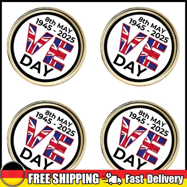 VE DAY 80TH Anniversary 1945-2025 Lapel Pin Badges 8th May VE Day ...