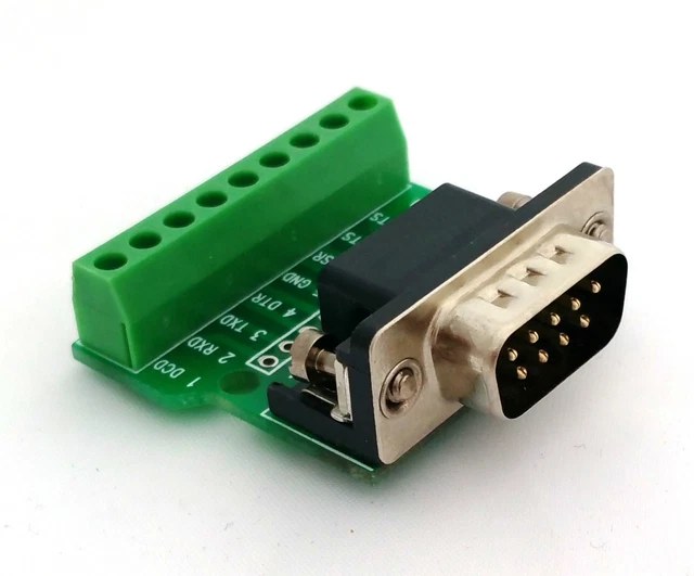 DB9 D-SUB 9-PIN Male Adapter RS-232 Breakout Board Connector (D1) £4.75 - PicClick UK