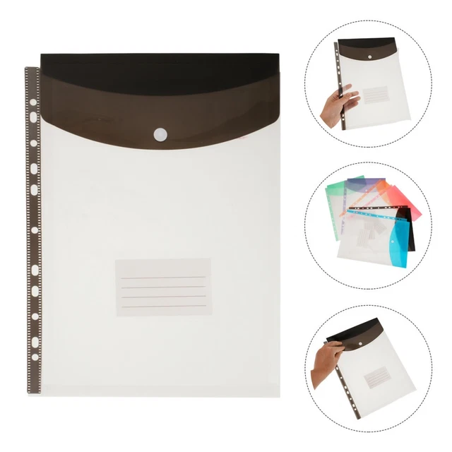 6PCS BINDER FOLDERS With Snap Button And Label - Clear Waterproof 11 ...