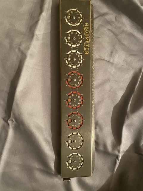 VINTAGE ADDOMETER ADDING Machine And Ruler Mechanical Calculator ...