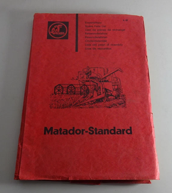 PARTS CATALOGUE / spare parts list Claas Matador standard edition 1963 ...