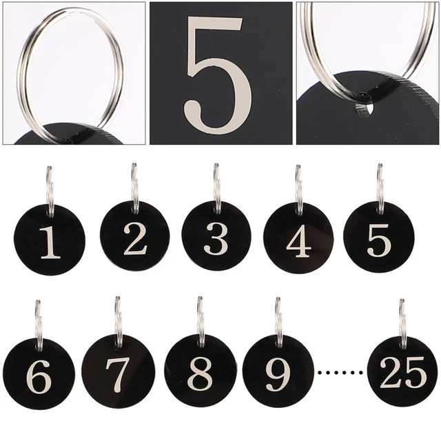25 PCS ROUND Acrylic Number Hollowed Key Tags for Supermarket $20.89 ...