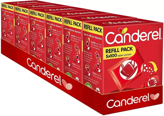 CANDEREL SWEETENER SACHETS 6x500 Pack - Zero Calorie Sweetener. Read ...