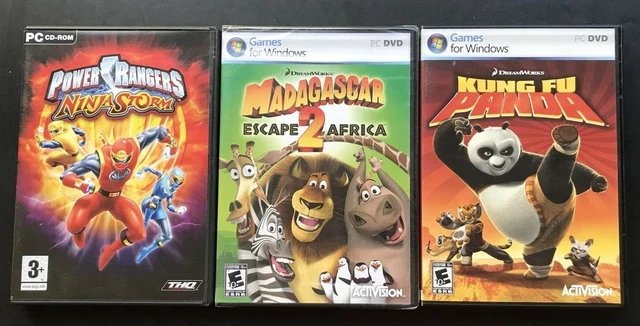 KUNG FU PANDA/POWER Rangers/Escape 2 Africa PC CD/DVD ROM Game Lot, Pre ...