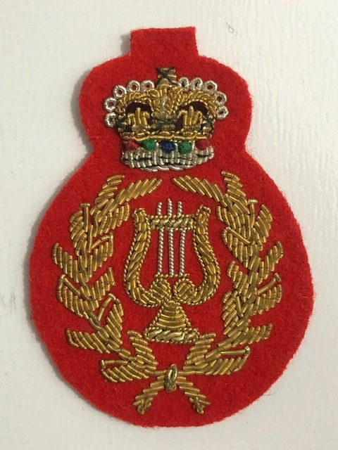 1970'S BRITISH ROYAL Marines bandmaster Cloth Patch Badge Bullion ...
