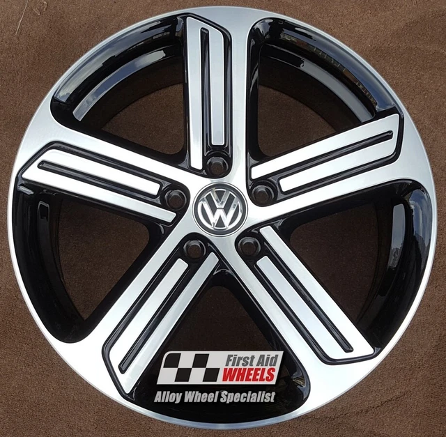 VW GOLF R Mk7 1X 18" Genuine Cadiz Black Diamond Cut Welded Alloy Wheel ...