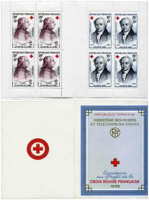 1959 CROIX-ROUGE FRANCE timbre stamp 1226-1227 carnet neuf ** YT BC2008 HAUY EUR 12,00 - PicClick FR