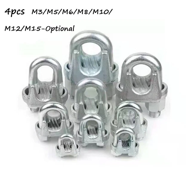 CABLE CLAMP WIRE Rope Clips M3\\M5\\M6\\M8\\M10\\M12\\M15 Sliver 2021 ...
