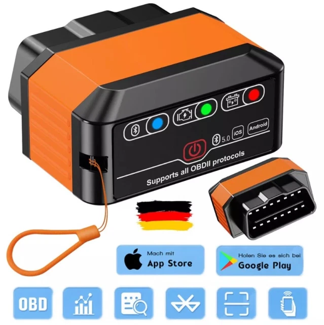 ELM327 OBD2 BLUETOOTH Scanner,OBD2 Diagnosegerät Scanner Adapter ...