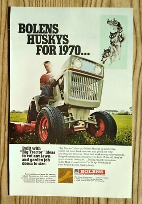 1970 BOLENS HUSKY Riding Lawn Mower Tractor Photo Vintage Magazine ...