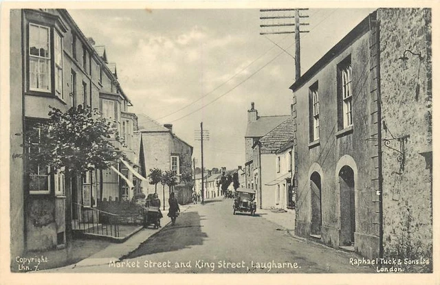 LAUGHARNE WALES VIEW Of Market Street And King Street OLD PHOTO $9.00 ...