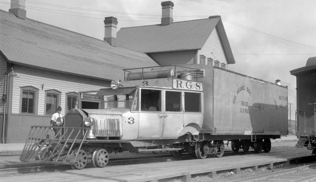 RGS RIO GRANDE Southern Railroad motor car, engine No 3 Old Train Photo ...