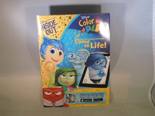 NEW DISNEY PIXAR Inside Out Book + Stickers & Coloring Book Hours Of ...